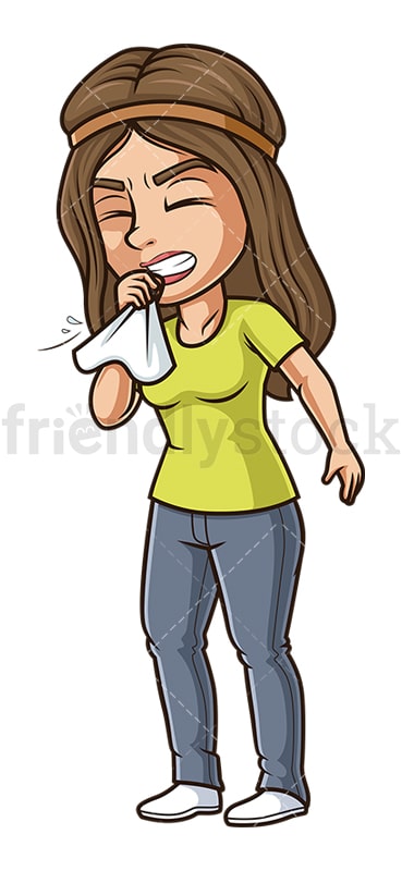 年轻女子打喷嚏卡通剪纸矢量友好股票 - ManBet 万博