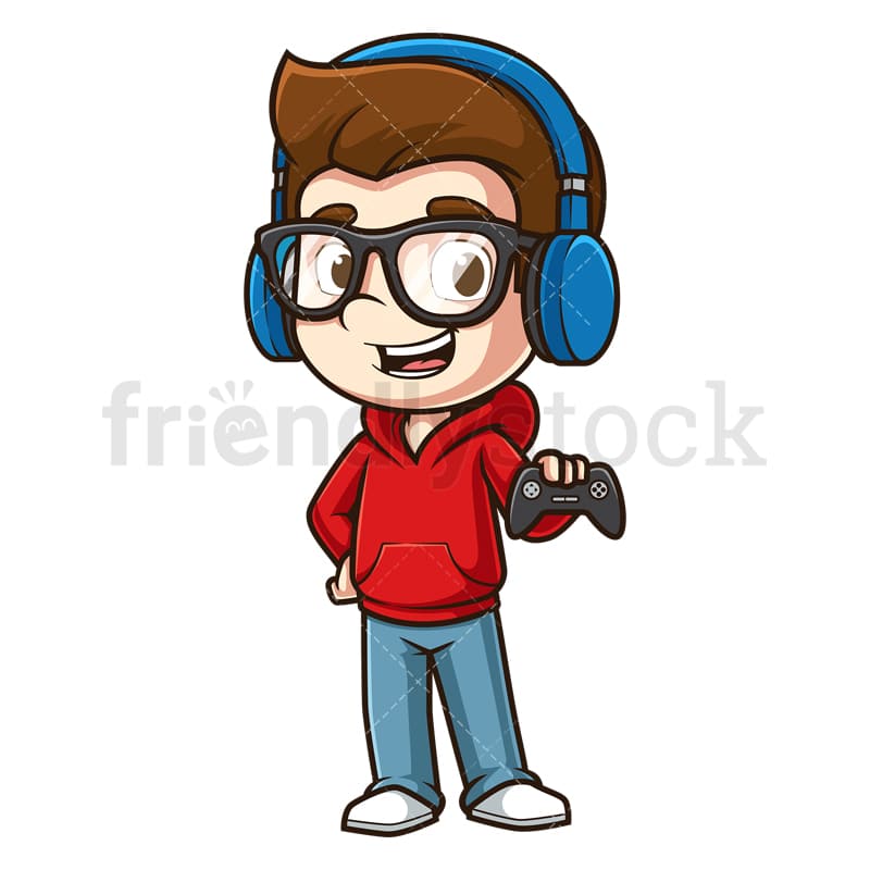 男玩家赢得卡通剪贴画矢量友好股票 - ManBet 万博