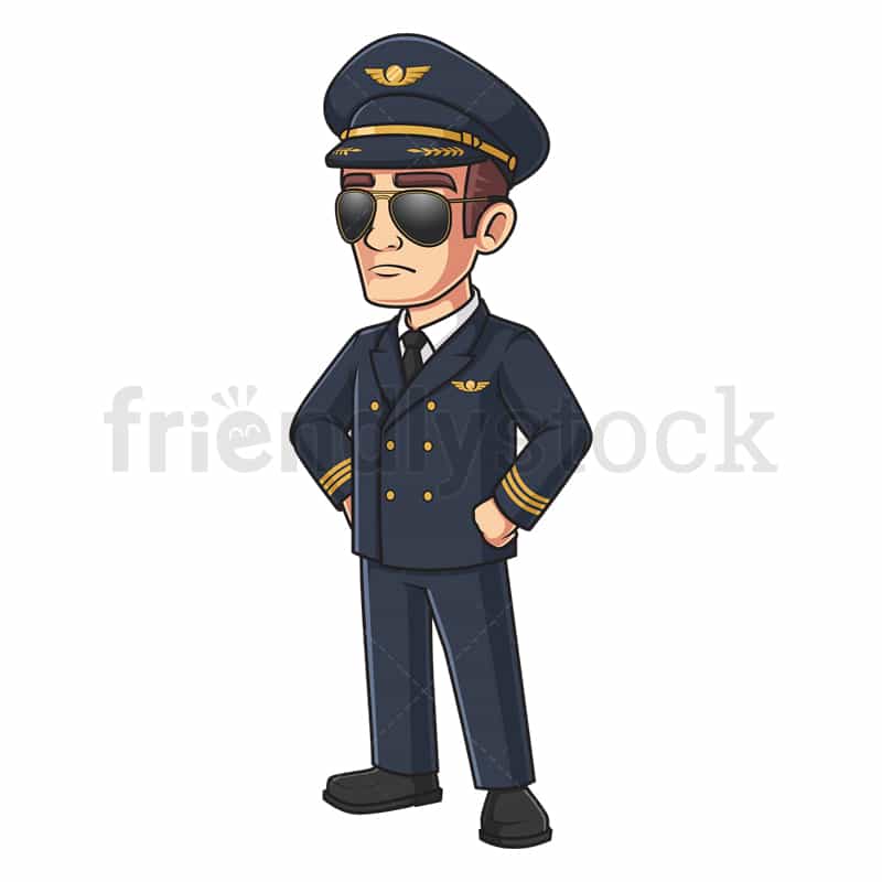 卡通航空飞行员剪贴画矢量-友好股票 - ManBet 万博