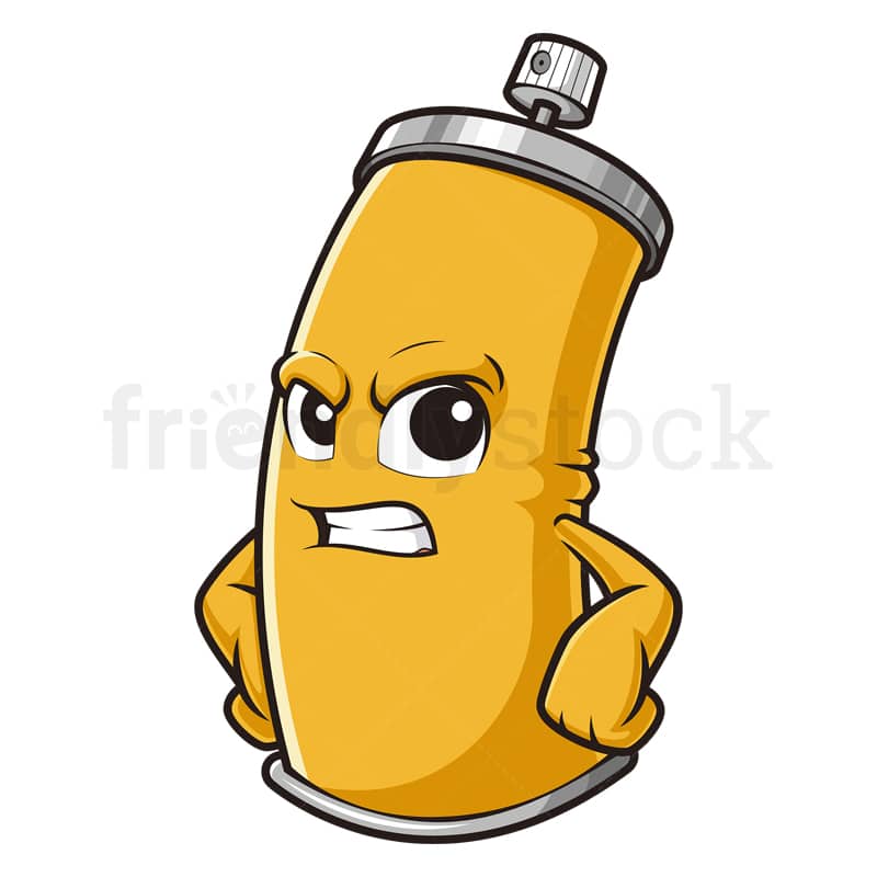 愤怒的喷雾罐卡通矢量图形-友好股票 - ManBet 万博